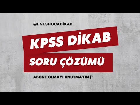KPSS DİKAB SORU ÇÖZÜMÜ | DİKAB ÇIKMIŞ SORULAR #dikab #dkab #kpssdikab 
