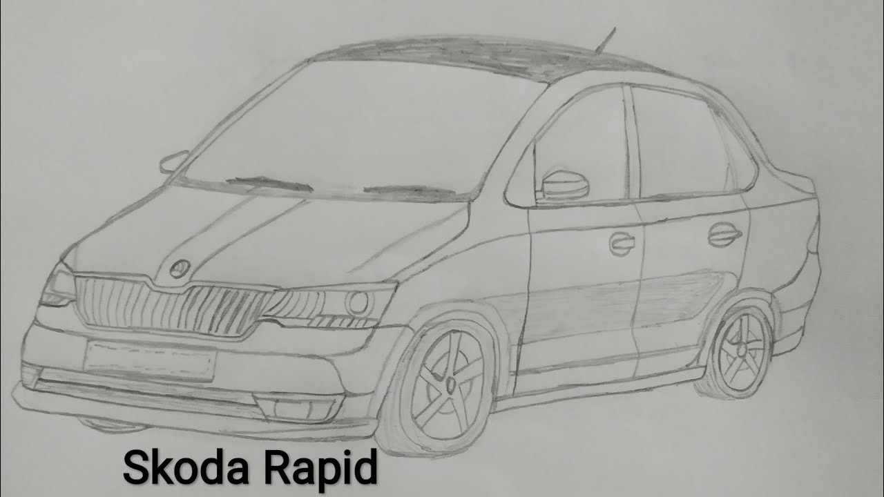Skoda Rapid🤩 car drawing | sedan🚗 - YouTube