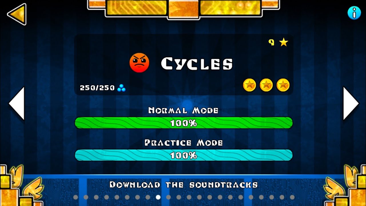 Geometry Dash nivel 9 (Cycles)%100 - YouTube