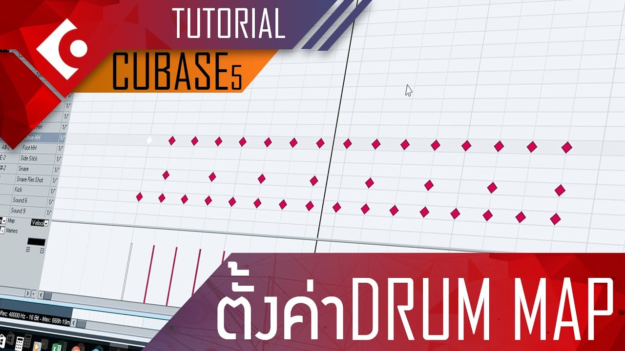 Cubase5 Tutorial - ตั้งค่า Drum Map สำหรับเขียนกลอง [DrumMap Setup ...