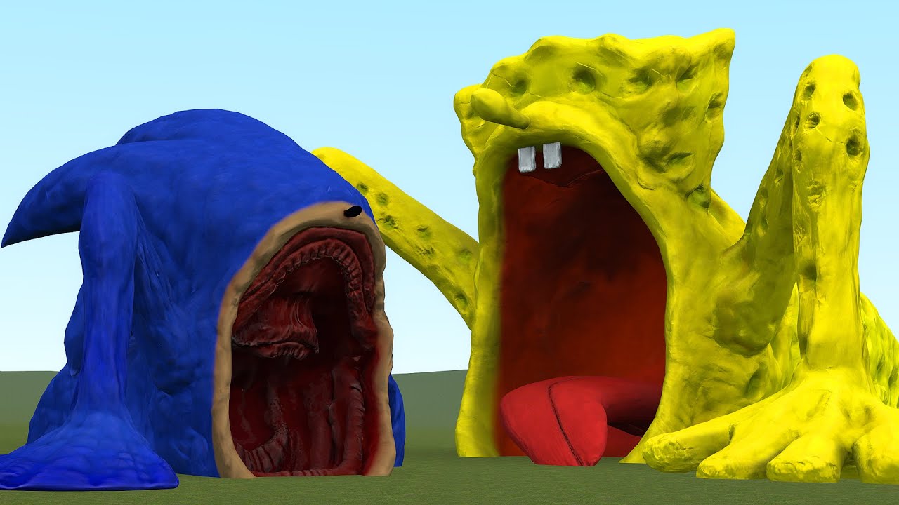 NEW SPONGEBOB EATER VS SHIN SONIC EATER AND OTHER in Garry's Mod! - YouTube