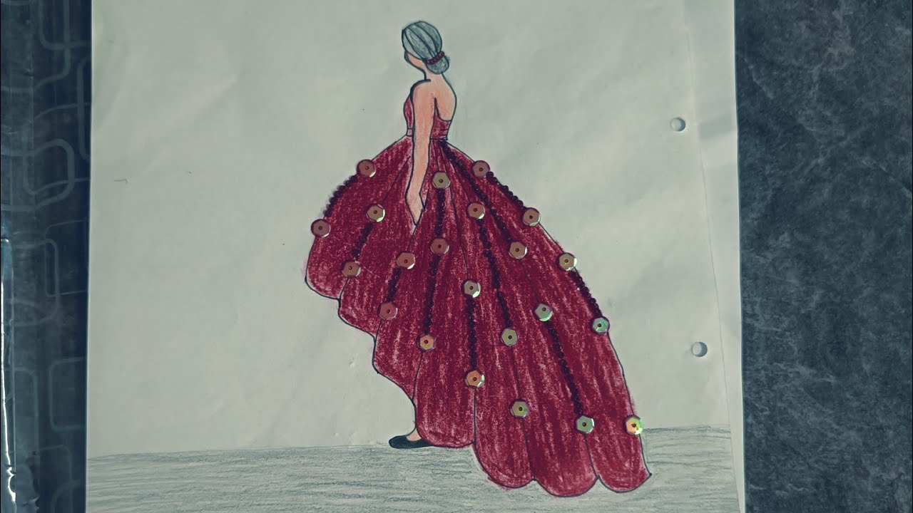 How to draw a girl beautiful dress | Pencil sketch | fashion dress ...