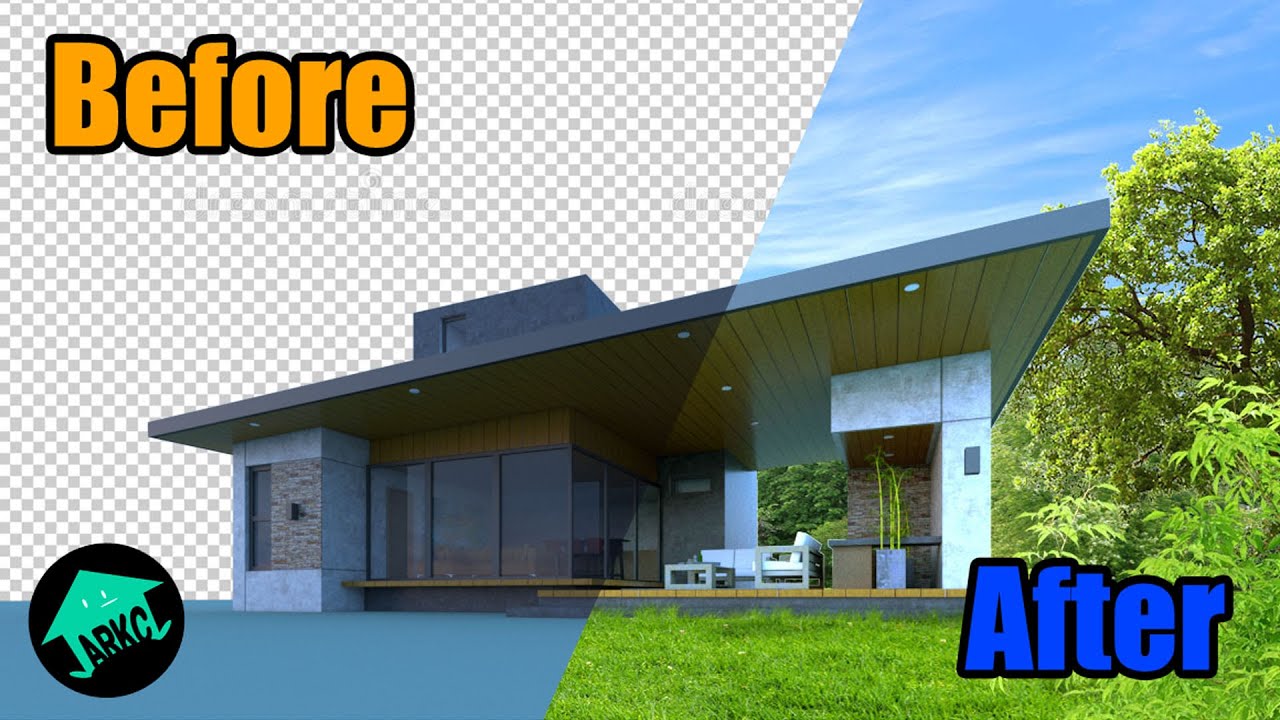 Fast Photoshop Edit for Architect: Modern House. - YouTube
