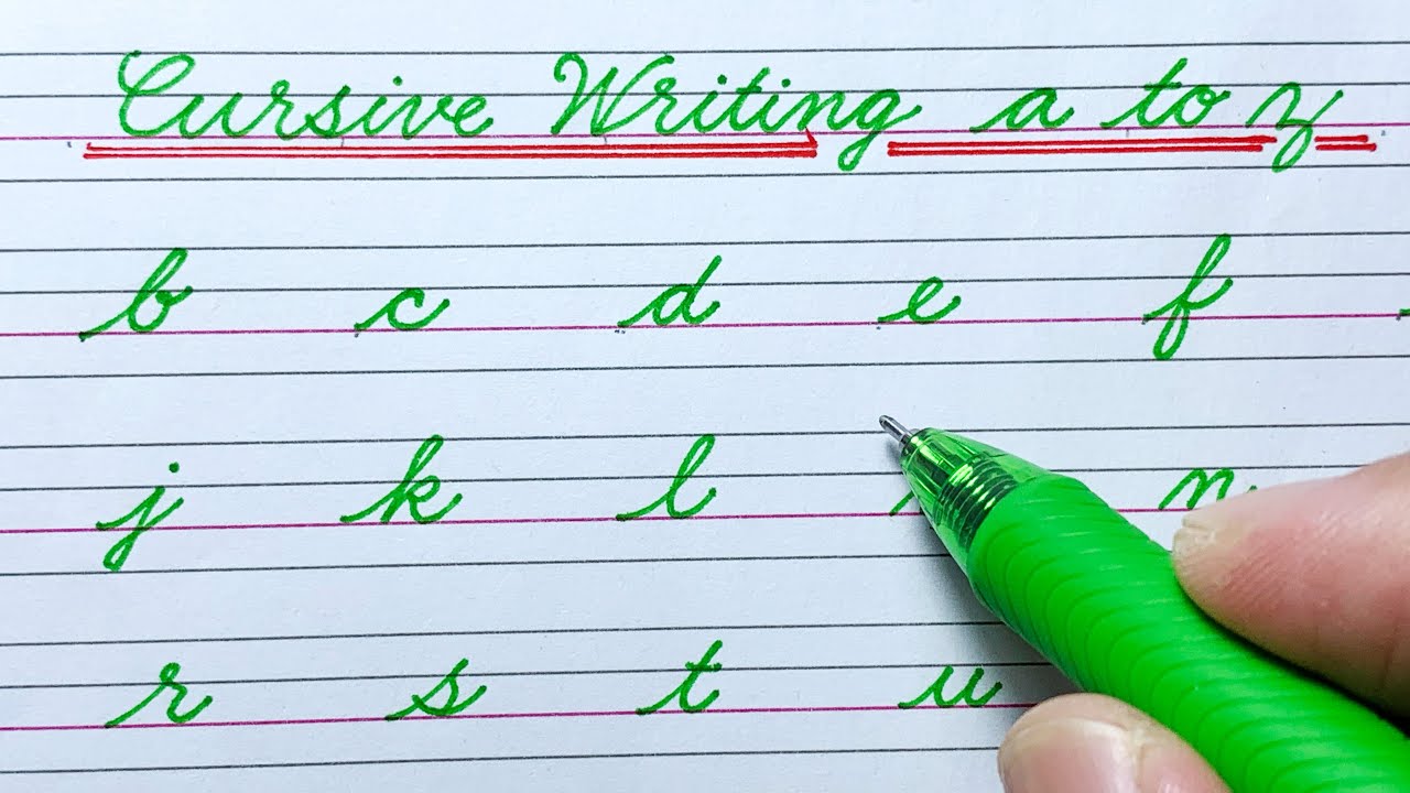 How to write English small letters ABCD | Cursive writing A to Z ...