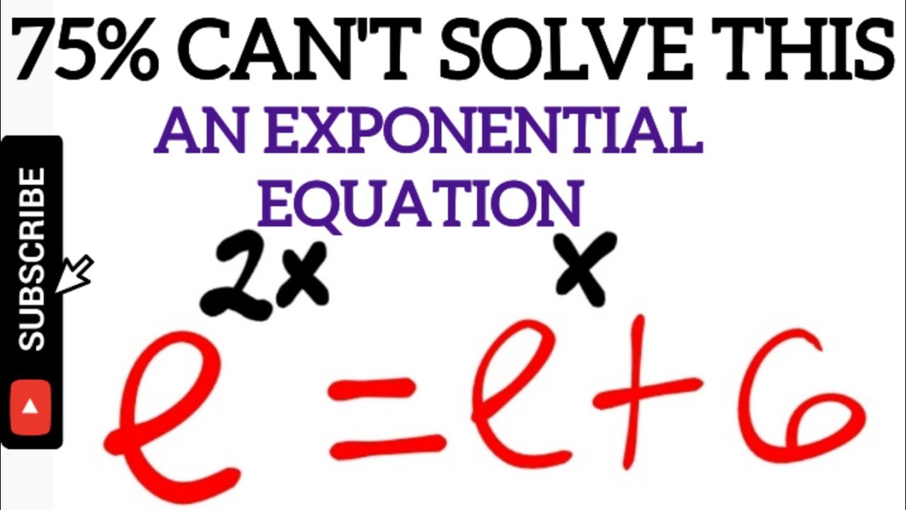 Solving for a beautiful Exponential equation|diving into the world of ...