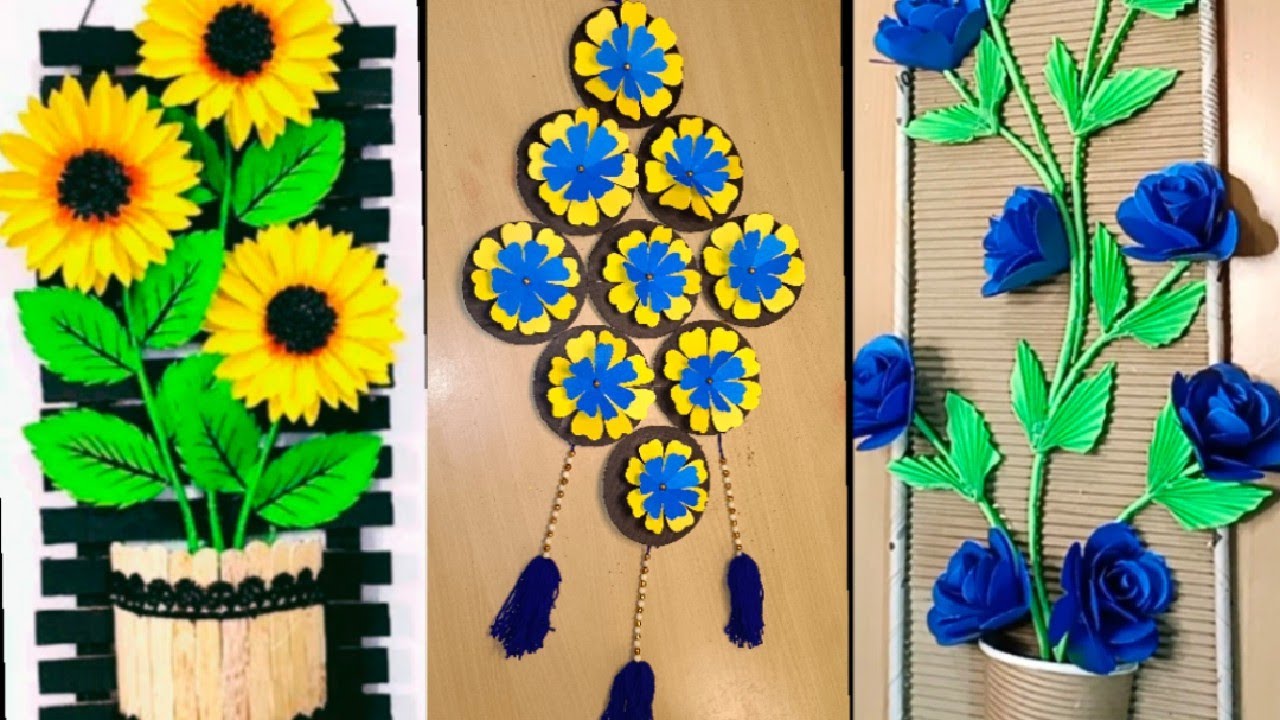 How To Make Paper /Wall hanging craft Idea Paper Flower/Wall hanging ...