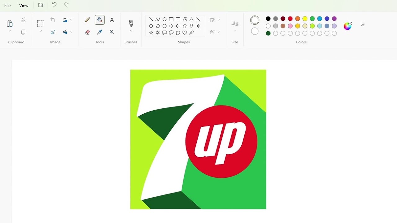 How to draw the 7 Up logo using MS Paint | How to draw on your computer ...