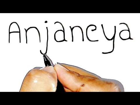How to Turn word ANJANEYA into Hanuman ji Drawing - YouTube
