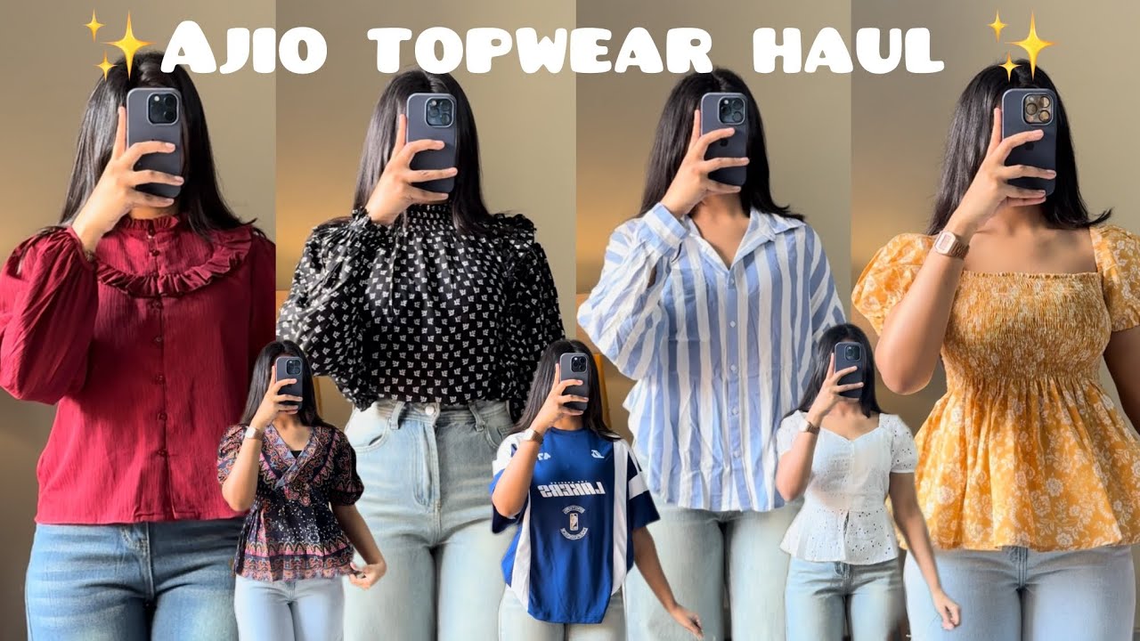 *HUGE* AJIO TOPS HAUL😍|| Shirt, T-Shirt,Tops|| 31 MUST HAVE TOPS 🎀 ...