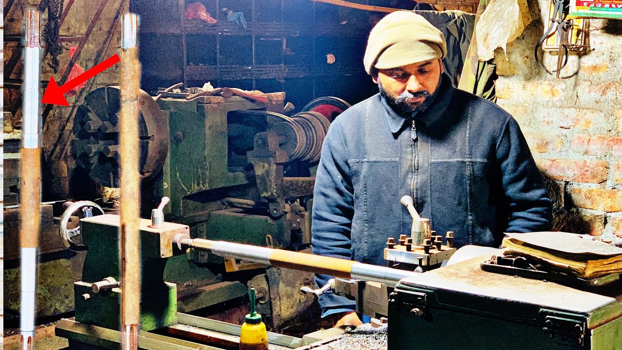 Chef Cutter Men Shaft Making Process On leath Machin. - YouTube