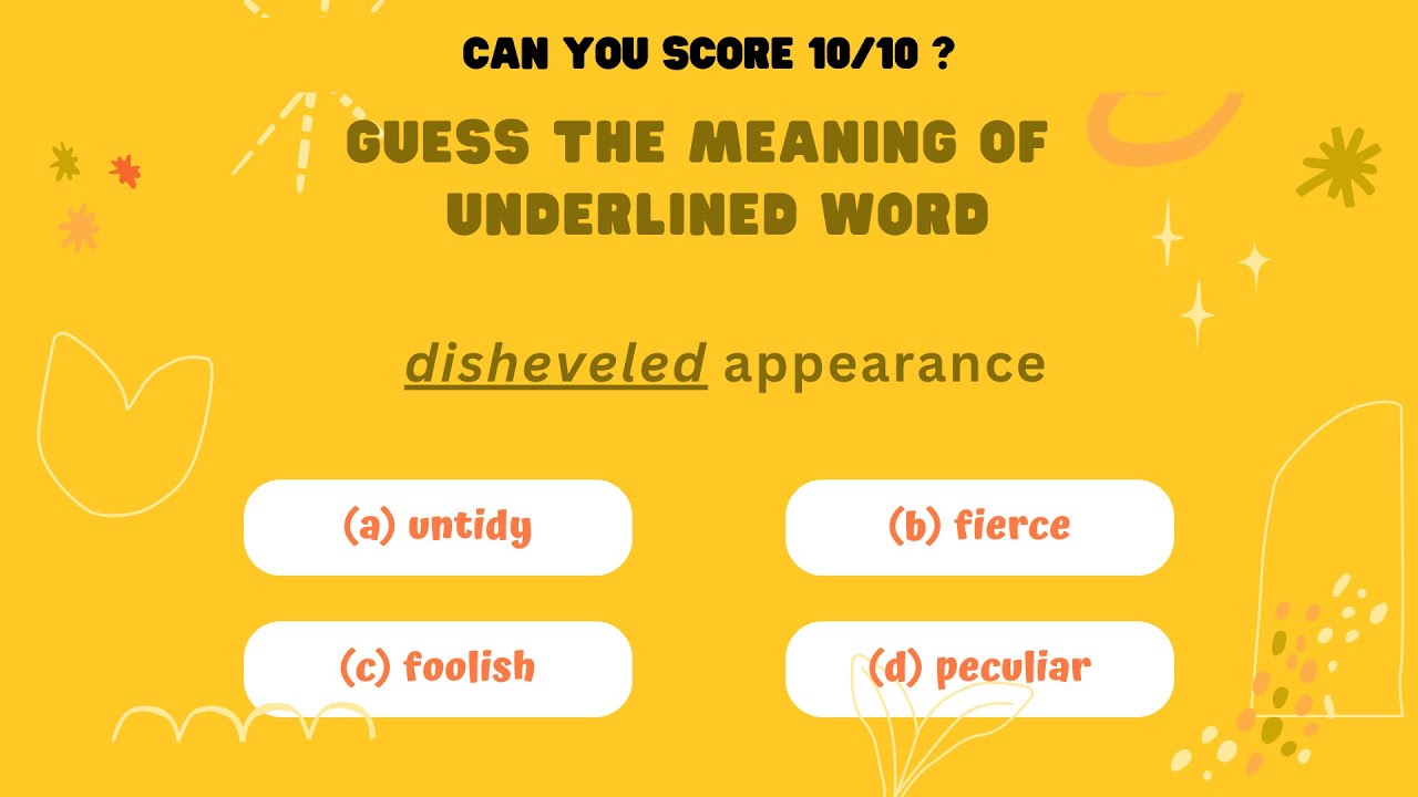 English Meaning Quiz | Can you score 10/10? | English | Vocabulary ...
