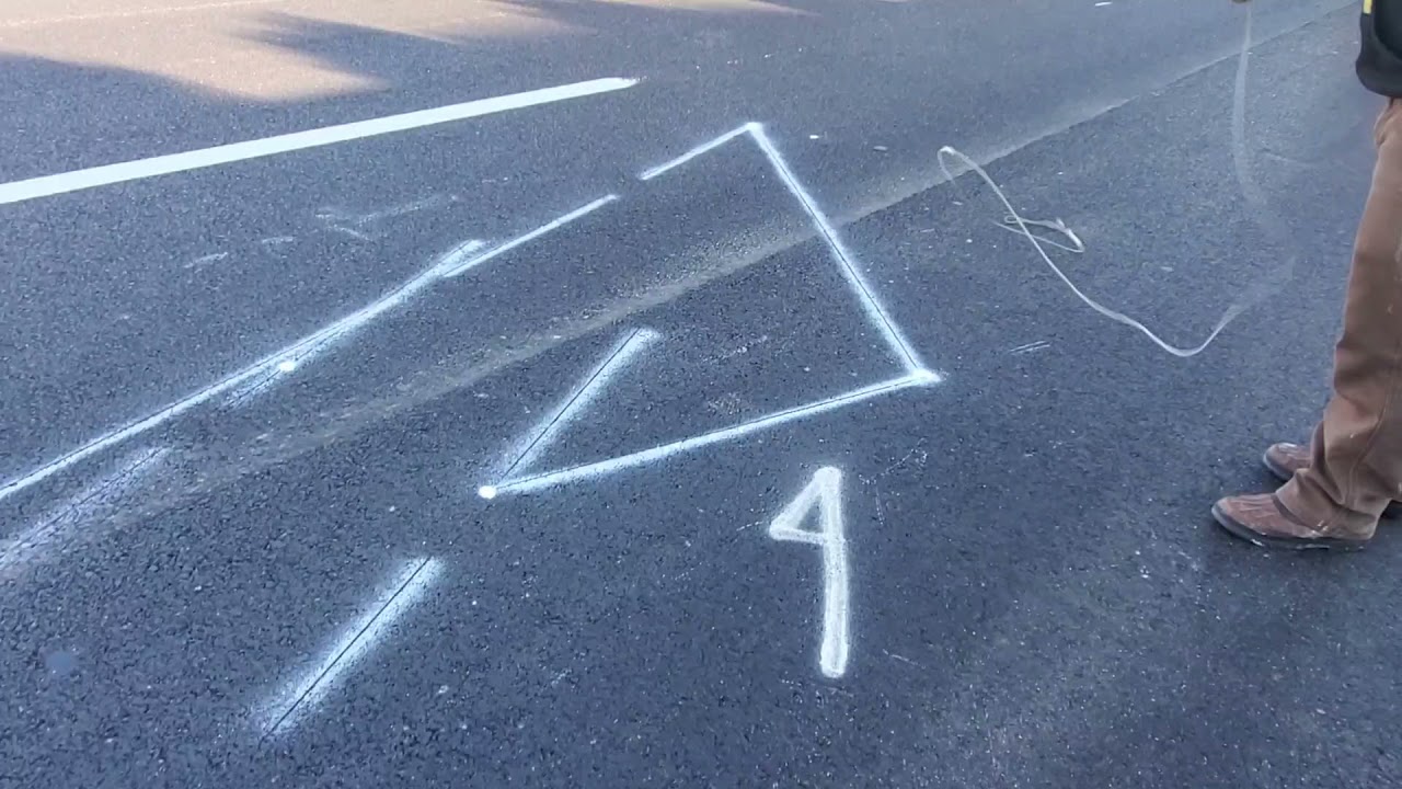 how layout a merge arrow road marking - YouTube