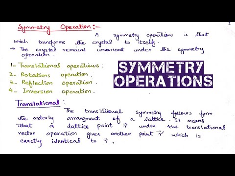 Symmetry operation lecture 15 chap 1 - YouTube