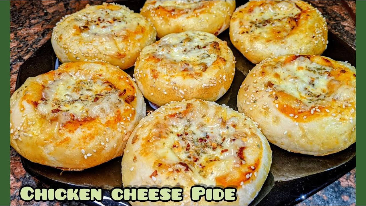 Chicken Cheese Pide Recipe | Pizza Dough Recipe | Turkish Pide in ...