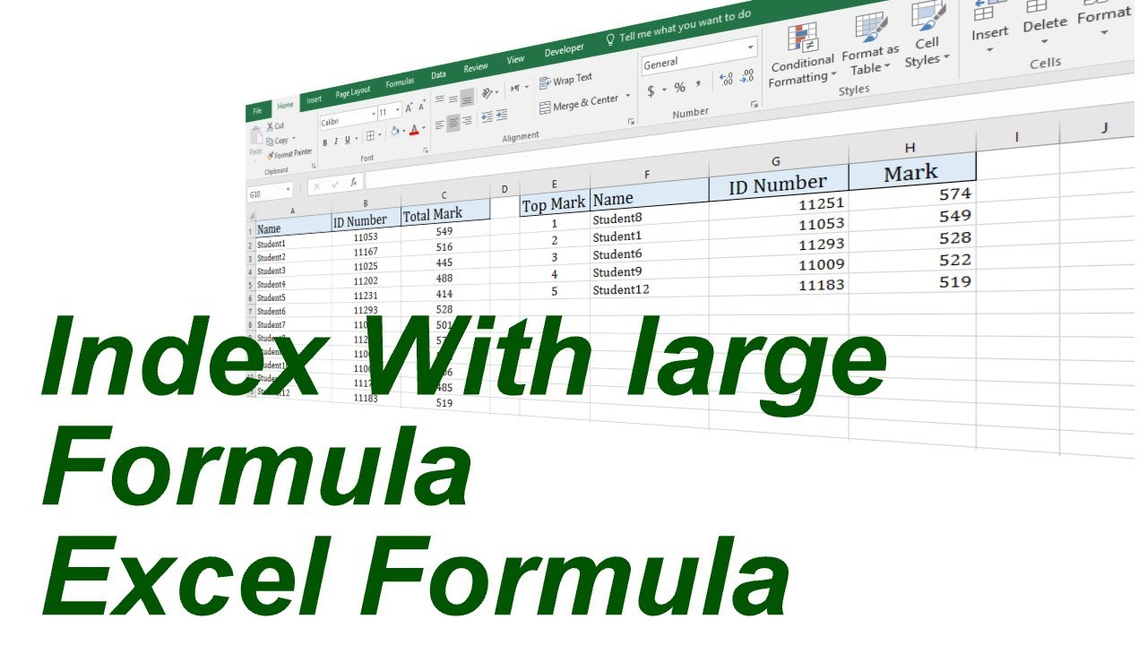 Index With Large Formula Excel Formula YouTube Index With Large Formula Excel Formula YouTube