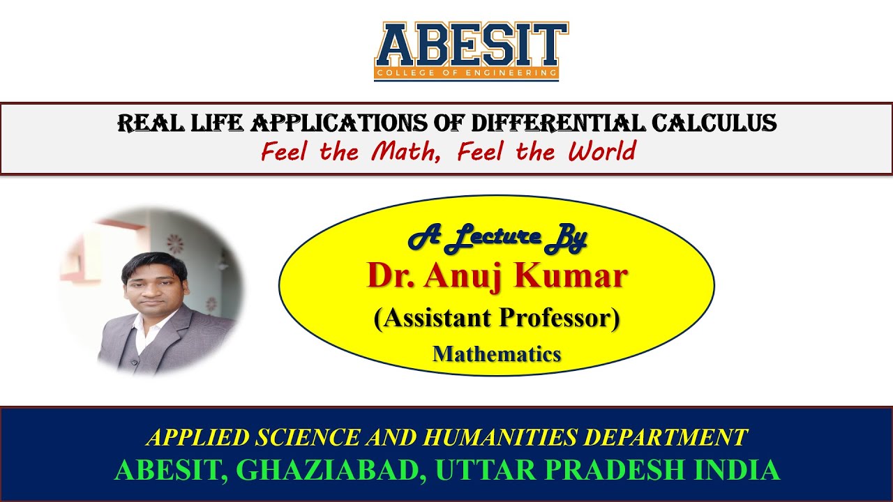 REAL LIFE APPLICATION OF DIFFERENTIAL CALCULUS | Application of ...
