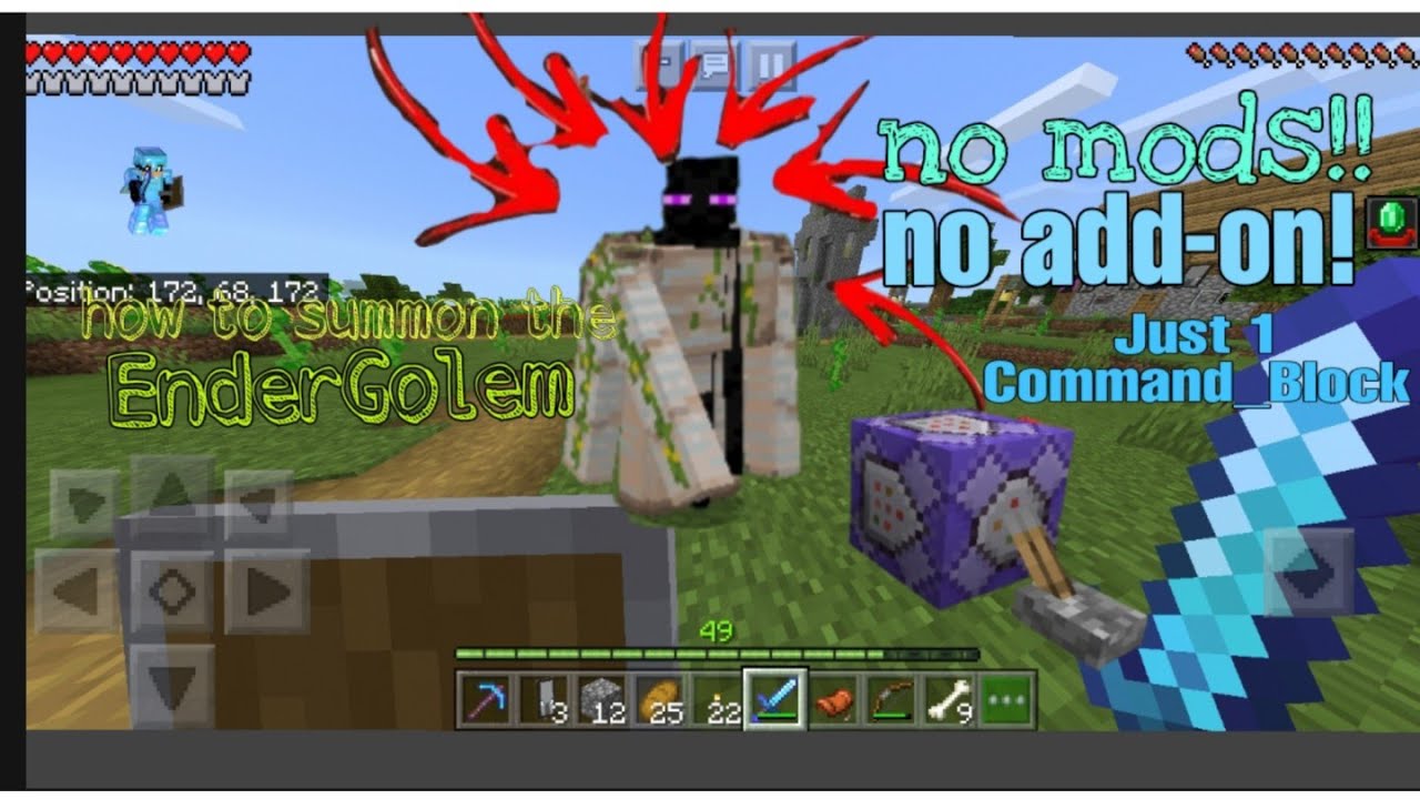 How to SUMMON The ENDER GOLEM! Using only COMMAND BLOCK in MINECRAFT ...