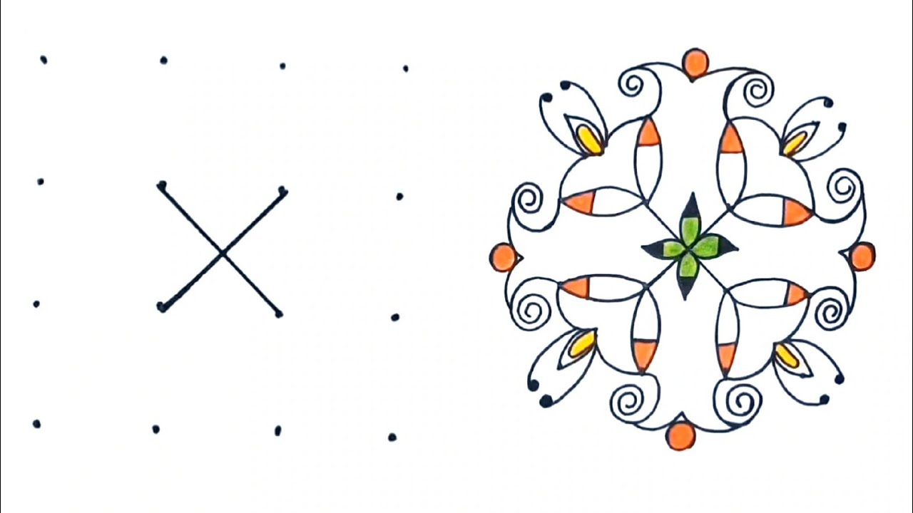 How to draw beautiful drawing from 4×4 dots | latest daily Design ...