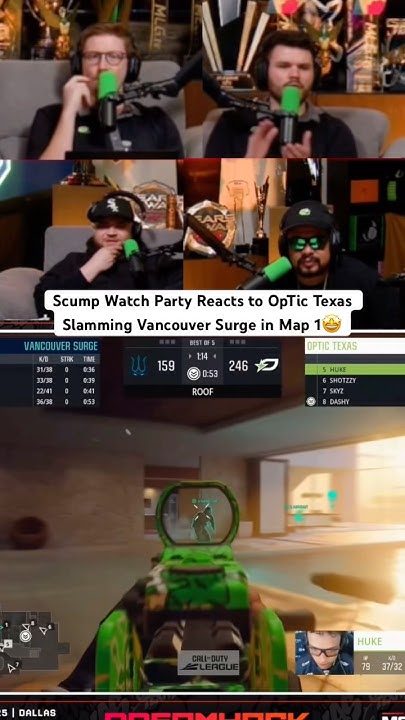 Scump Watch Party Reacts to OpTic Texas Slamming Vancouver Surge in Map 1🤩 #scump # ...