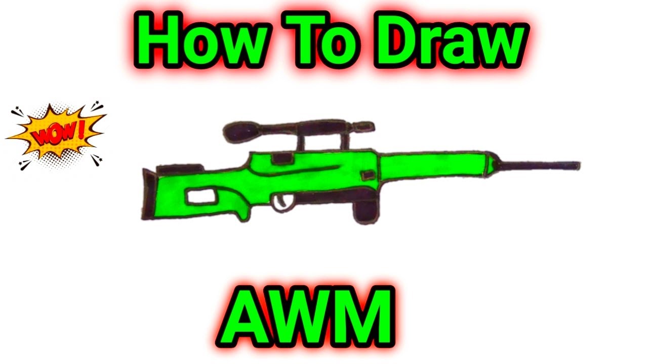 How to draw a AWM Gun step by step || Art video || - YouTube