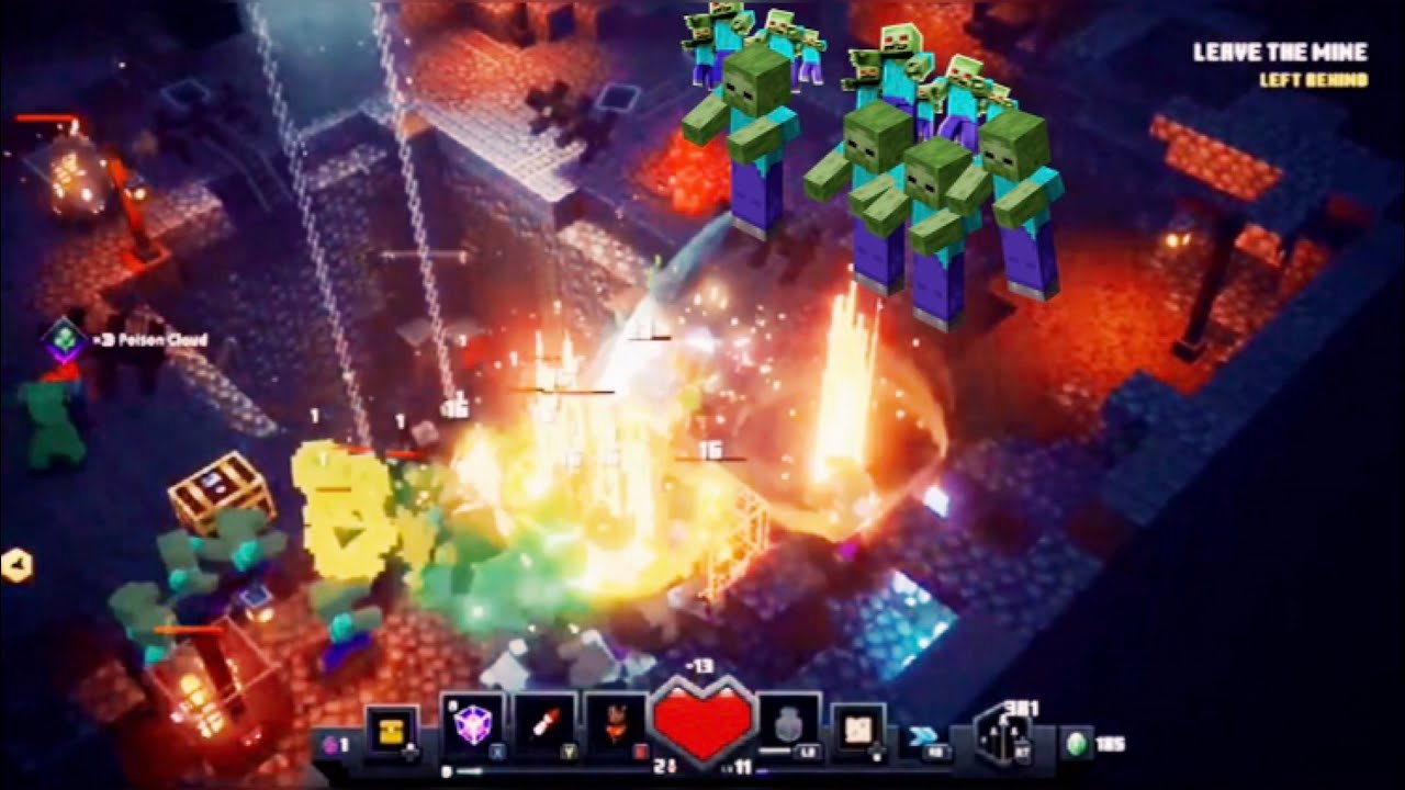 I got swarmed by 100+ zombies! - Minecraft Dungeons - YouTube