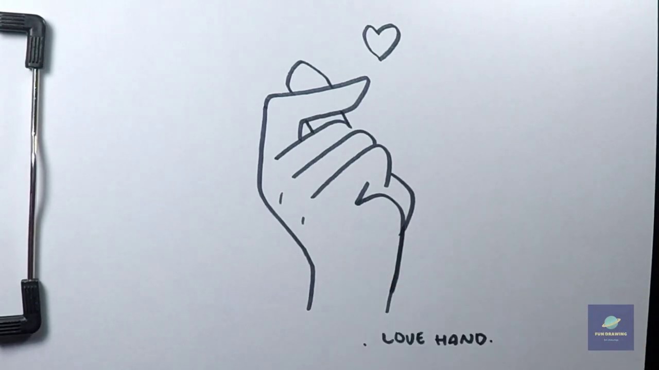How to Draw love hand - YouTube