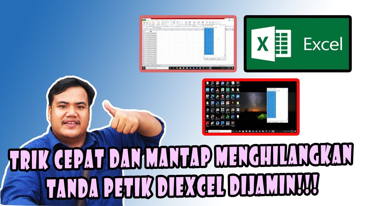 TRIK CEPAT DAN MANTAP MENGHILANGKAN TANDA PETIK DIEXCEL DENGAN CARA YANG GAK BIASA - YouTube