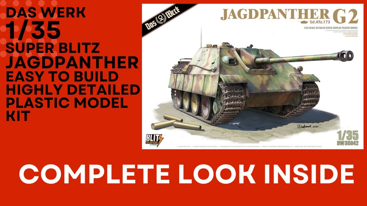DAS WERK 1/35 JAGDPANTHER SUPER BLITZ Highly Detailed Easy to Build Kit ...