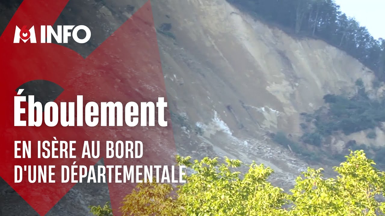 Isère : éboulement rocheux de grande ampleur près d'une route - YouTube