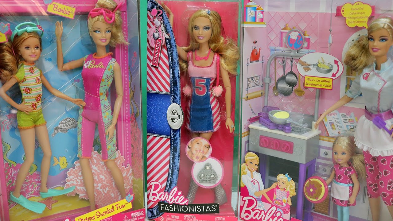 Mở Hộp Búp Bê Barbie Nấu Bếp, Búp Bê Barbie Lặn Biển, Búp Bê Barbie ...