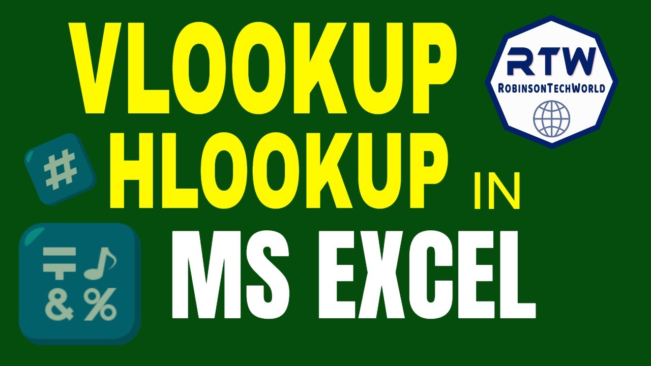How to use vlookup and hlookup in excel - Tutorial for beginners - YouTube