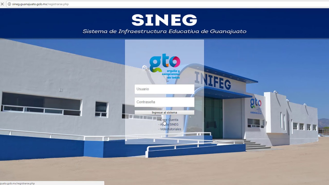 Crear Cuenta SINEG - YouTube