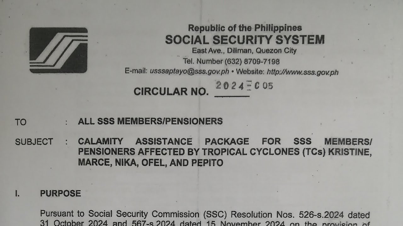 SSS CIRCULAR 2024-005, SSS CALAMITY LOAN, ISANG BUWAN LANG????? - YouTube