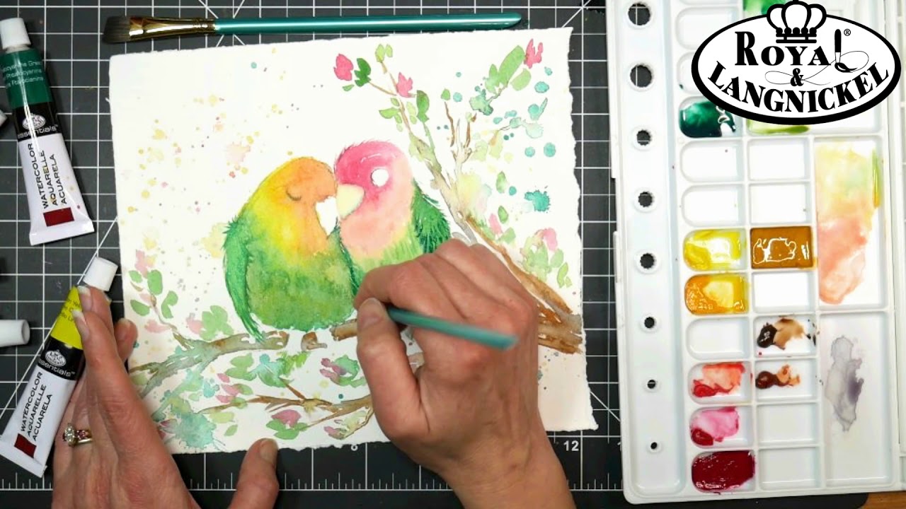 Lovebirds Watercolor Painting by Lindsay Weirich - YouTube