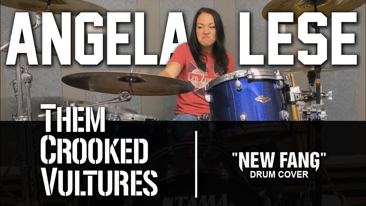 Them Crooked Vultures - New Fang drum cover (Angela Lese) - YouTube