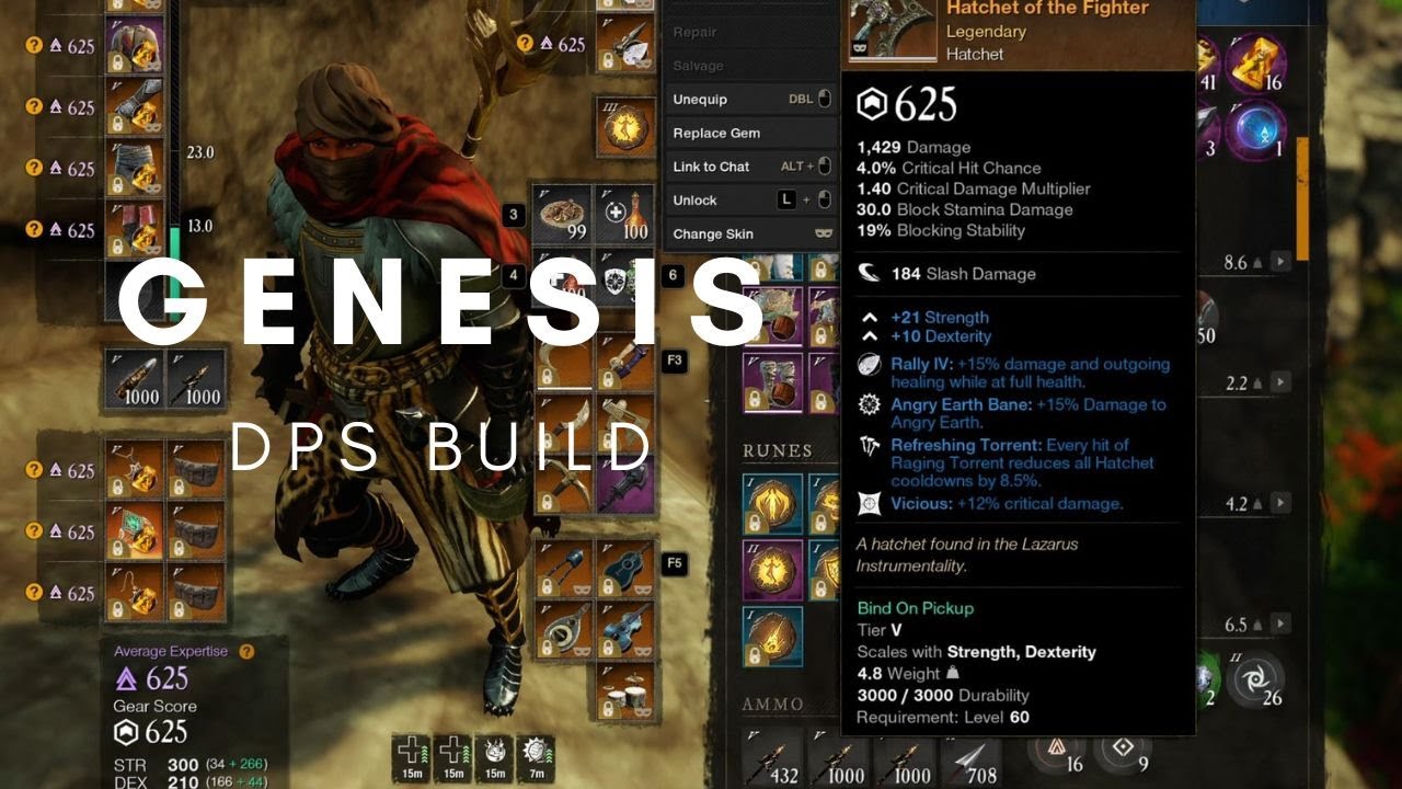 New World - Genesis DPS Build - Hatchet/Spear - YouTube