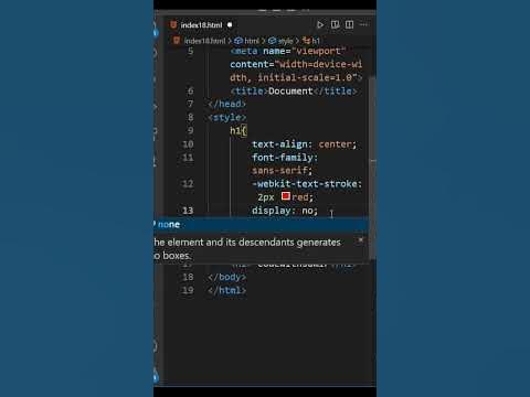 Quick Css outline in text | Html CSS #html #css - YouTube