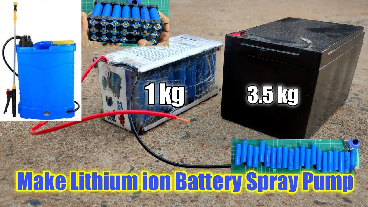 How to make spray pump lithium ion battery at home - YouTube
