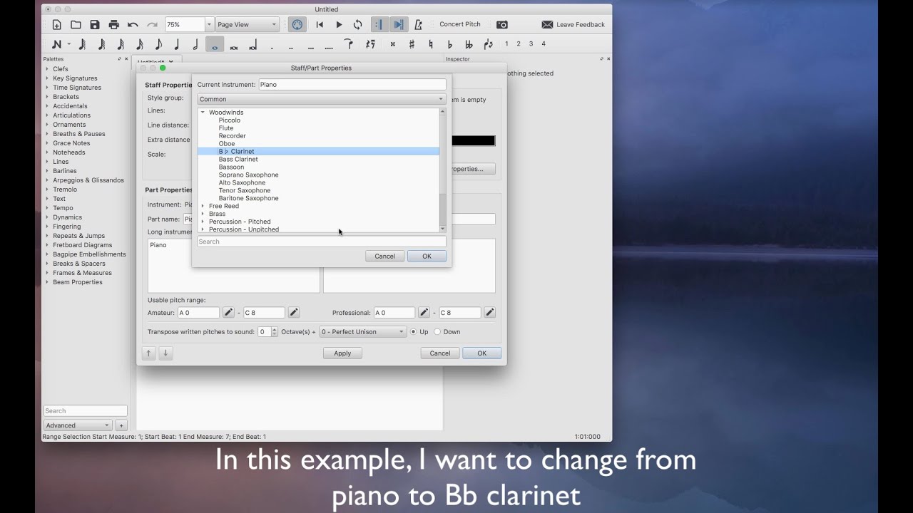 Musescore 3: How To Change Into Transposed Instrument - YouTube