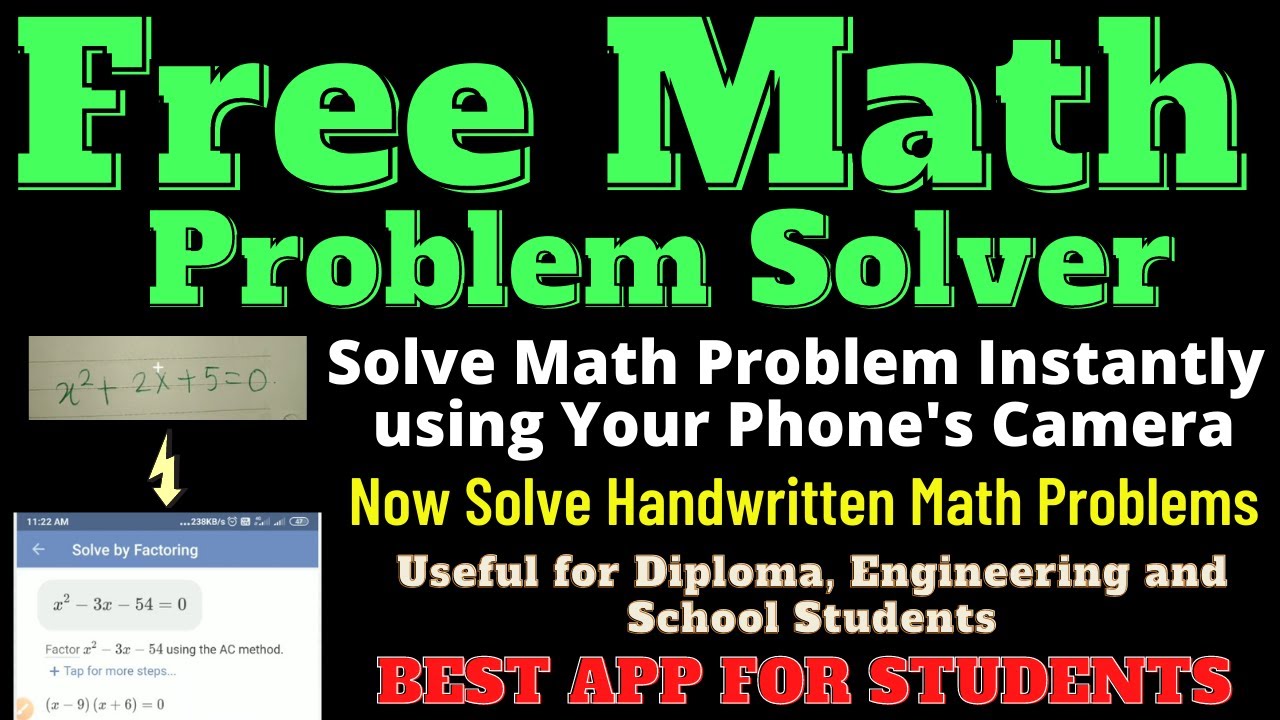 Free App to Solve Math Problems | Solve Math Problems using Phone's ...