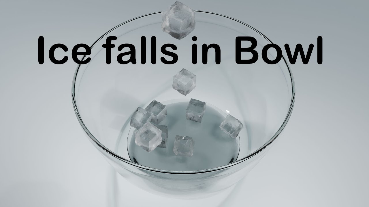 Eis fällt in Schüssel Animation – Erstellt in Blender - YouTube