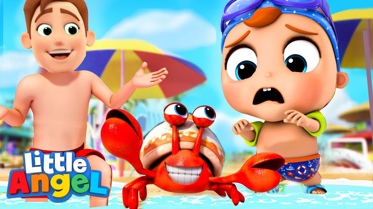 Beach Song | Baby John Learns About Sunscreen | Little Angel Kids Songs ...