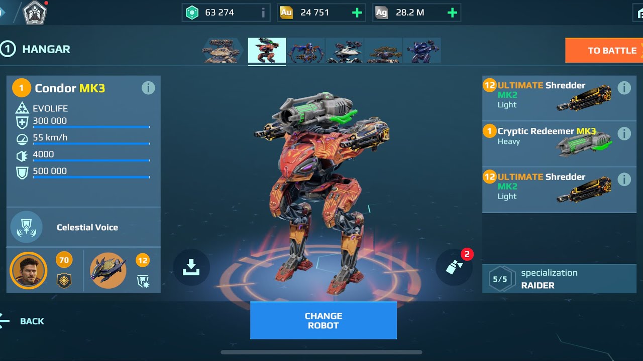 Cryptic Redeemer Condor | War Robots Gameplay - YouTube