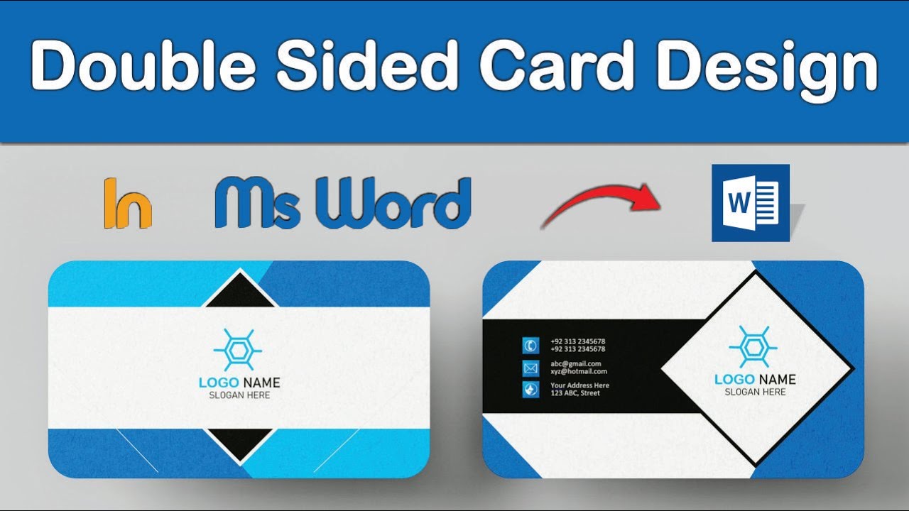 Double- Sided Business Card Design in Ms Word 2013 || Ms Word Visiting ...