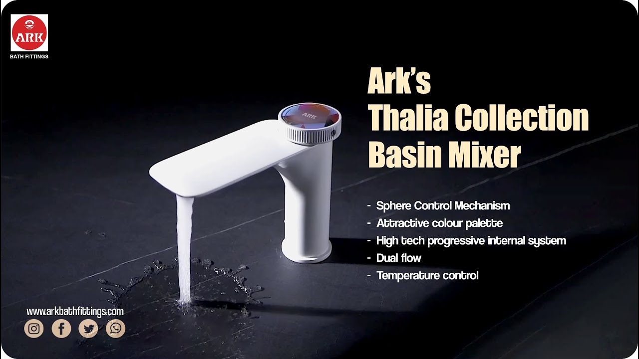Thalia Collection Basin Mixer | Ark bath Fittings - YouTube