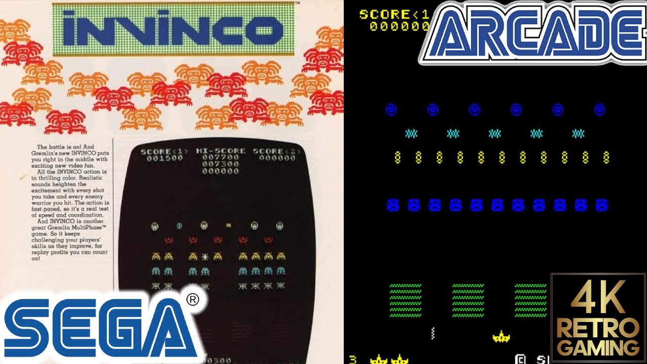 Invinco Arcade ( Sega 1980 ) 4k Gameplay - YouTube