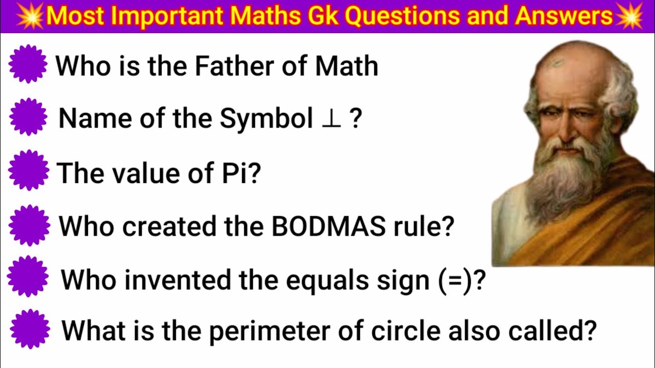 Top 20 Maths Gk Questions and Answers | Most Important Maths Quiz ...