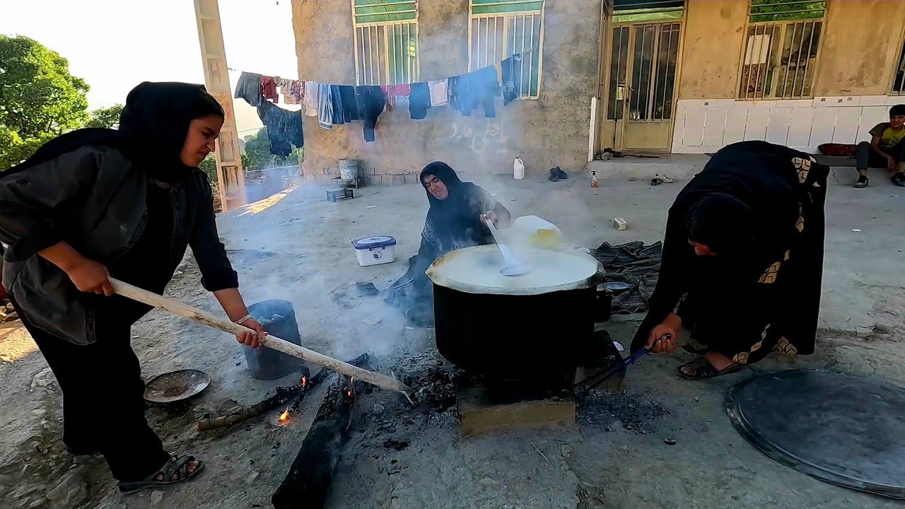 He cooks the buttermilk on fire until it turns into a solid substance ...