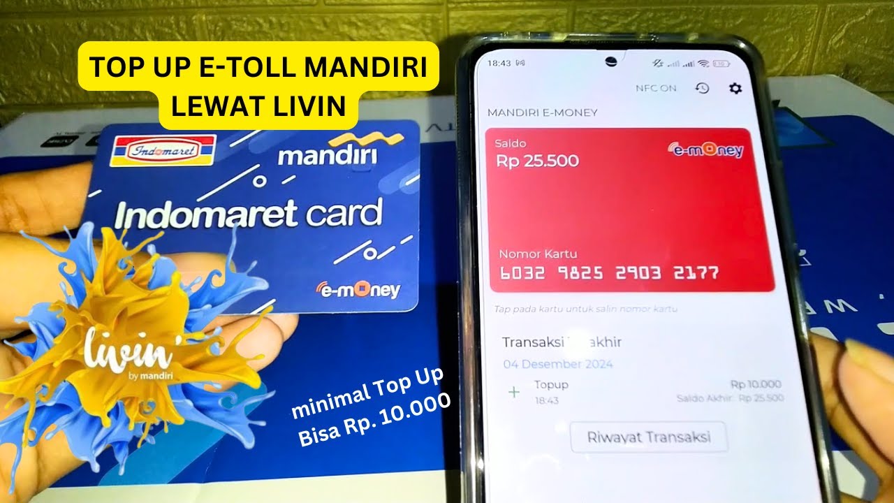 Cara TOP UP E-Toll Mandiri Lewat Livin by Mandiri (Isi Saldo E TOLL ...