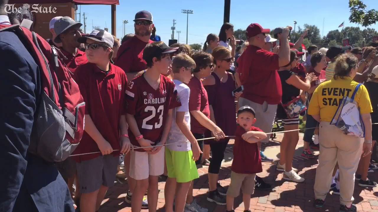 South Carolina's Gamecock Walk before Texas A&M - YouTube